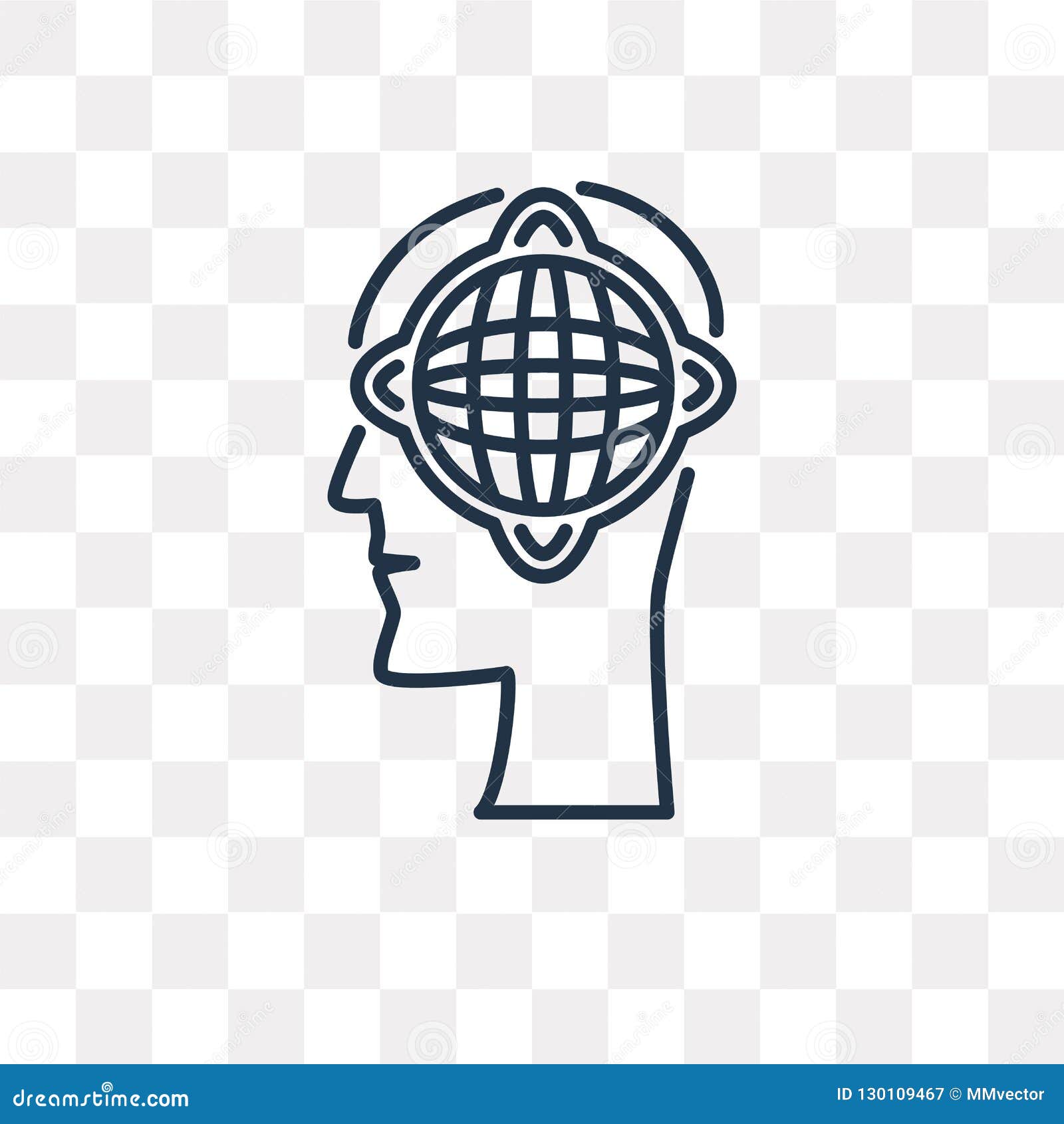 Think Vector Icon Isolated on Transparent Background, Linear Think ...