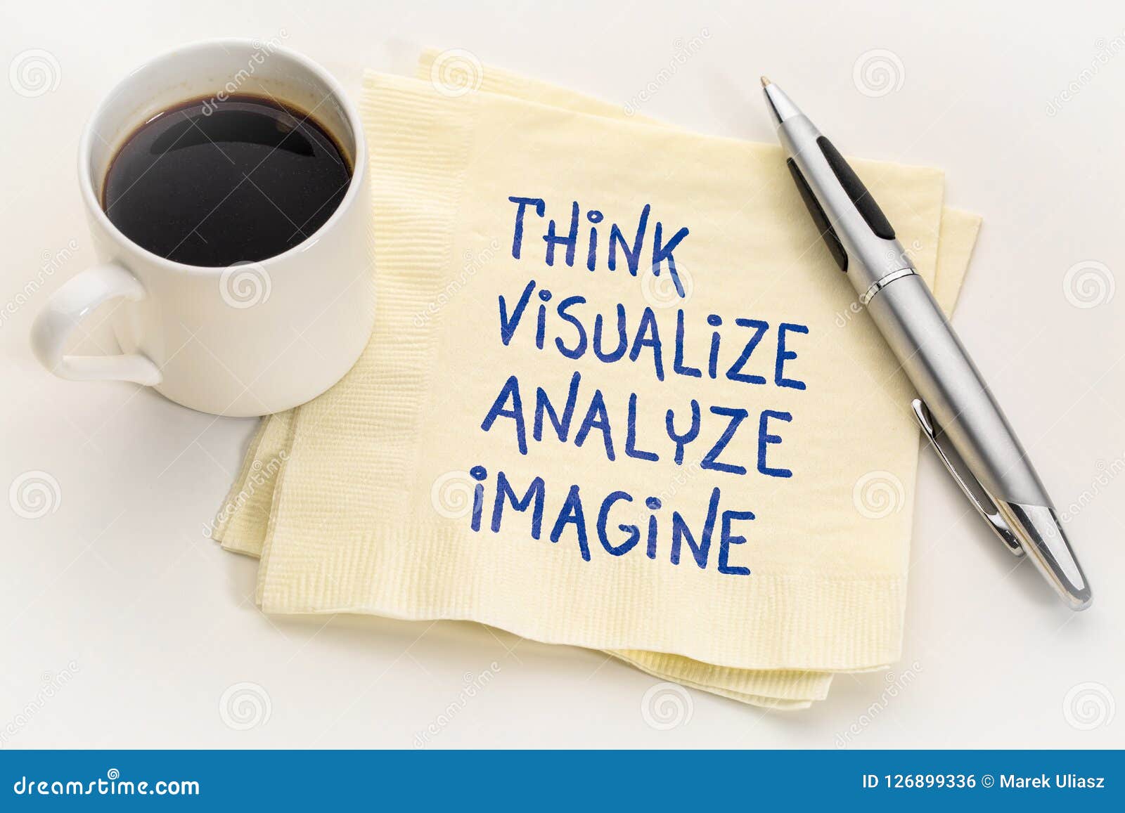 Think, Visualize, Analyze and Imagine Stock Photo - Image of reminder ...