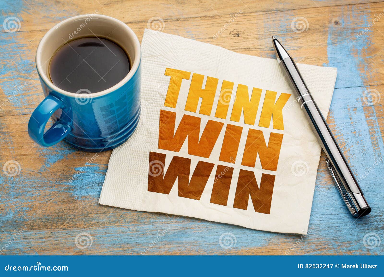 Think Win-win Concept on Napkin Stock Image - Image of inspiration ...