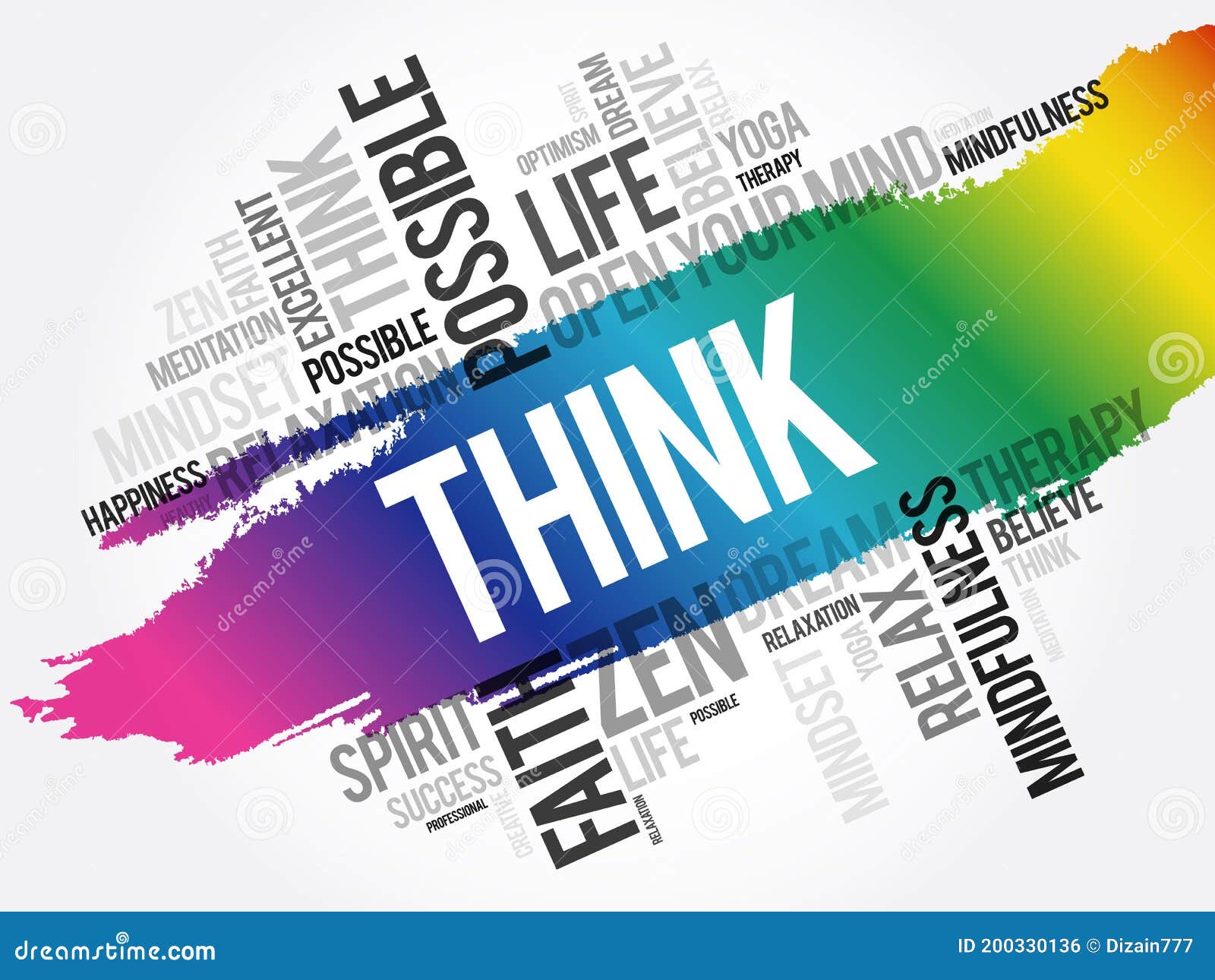 THINK word cloud collage stock illustration. Illustration of creativity ...