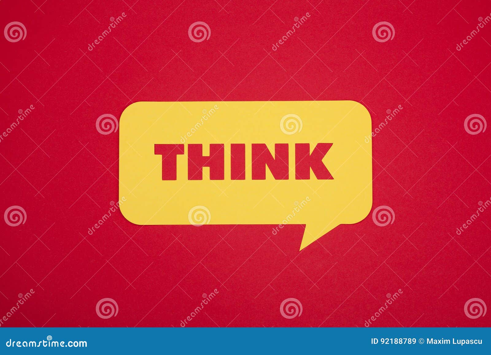 The think word in a cloud stock illustration. Illustration of idea ...
