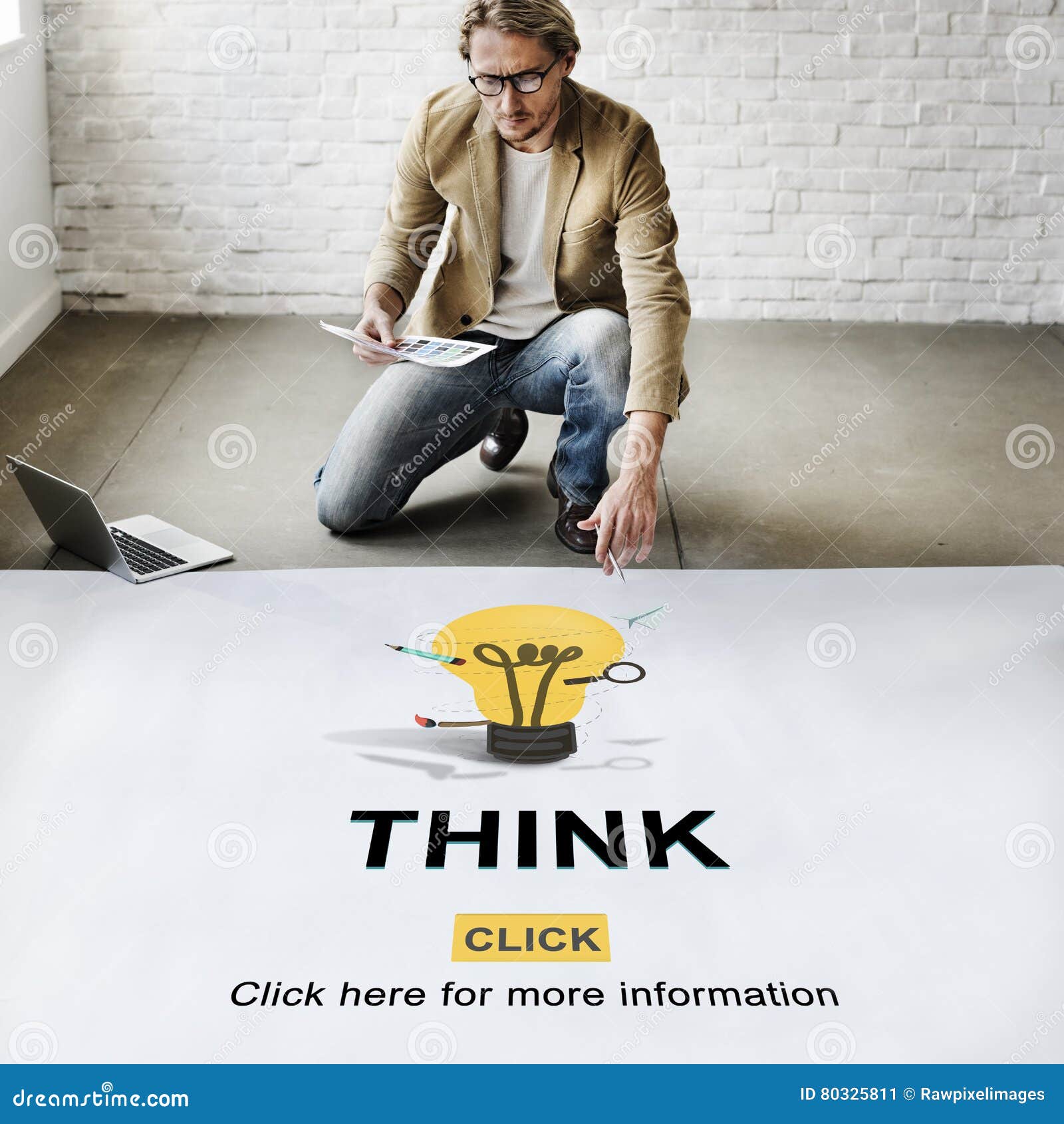 Think Word Light Bulb Graphics Concept Stock Image - Image of ...