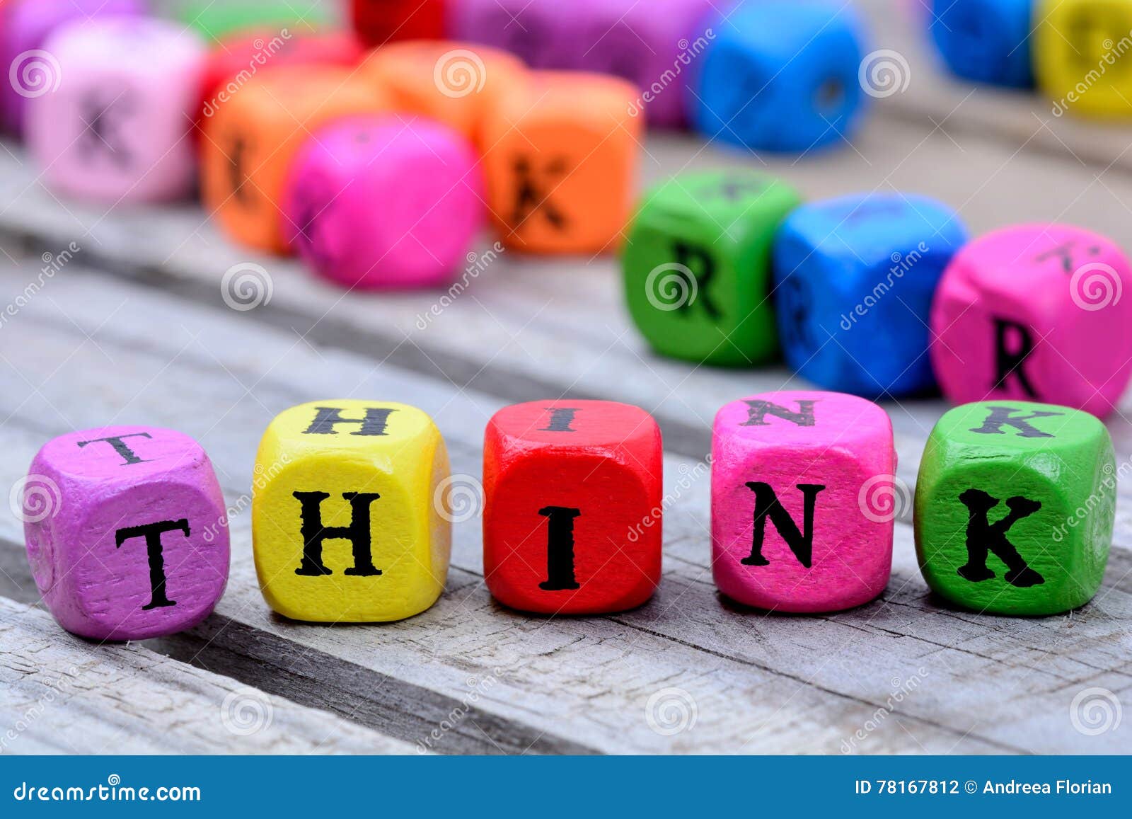 Think word on table stock photo. Image of positivity - 78167812
