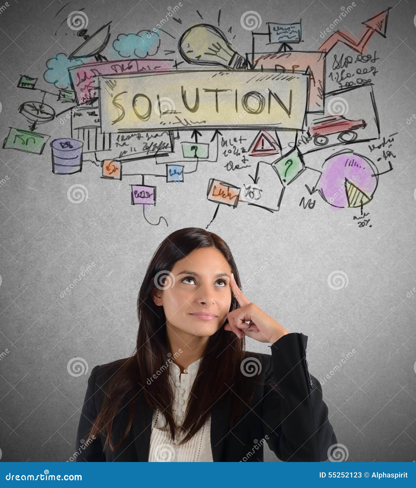 Think working solution stock image. Image of answer, pensive - 55252123
