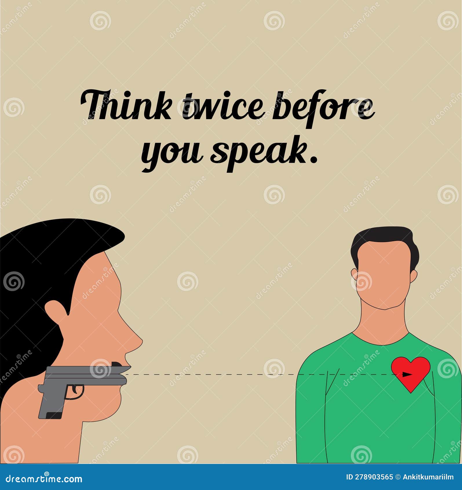 THINK before YOU SPEAK Vector Illustration Graphical Representation ...