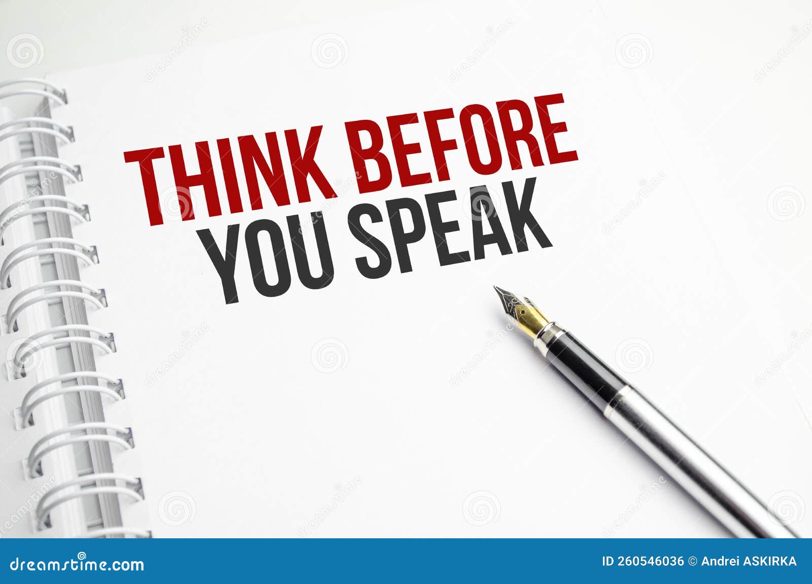 Think before You Think Words on White Paper and Pen Stock Photo - Image ...