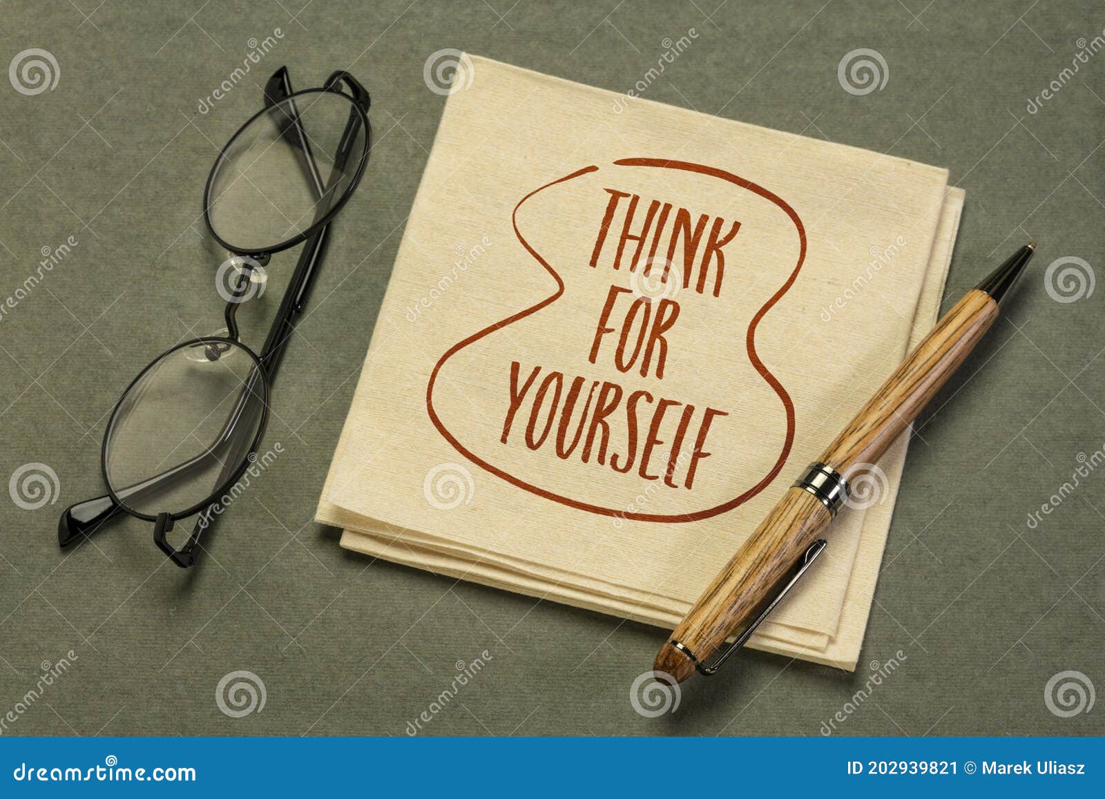 Think for Yourself Inspirational Note Stock Image - Image of confidence ...
