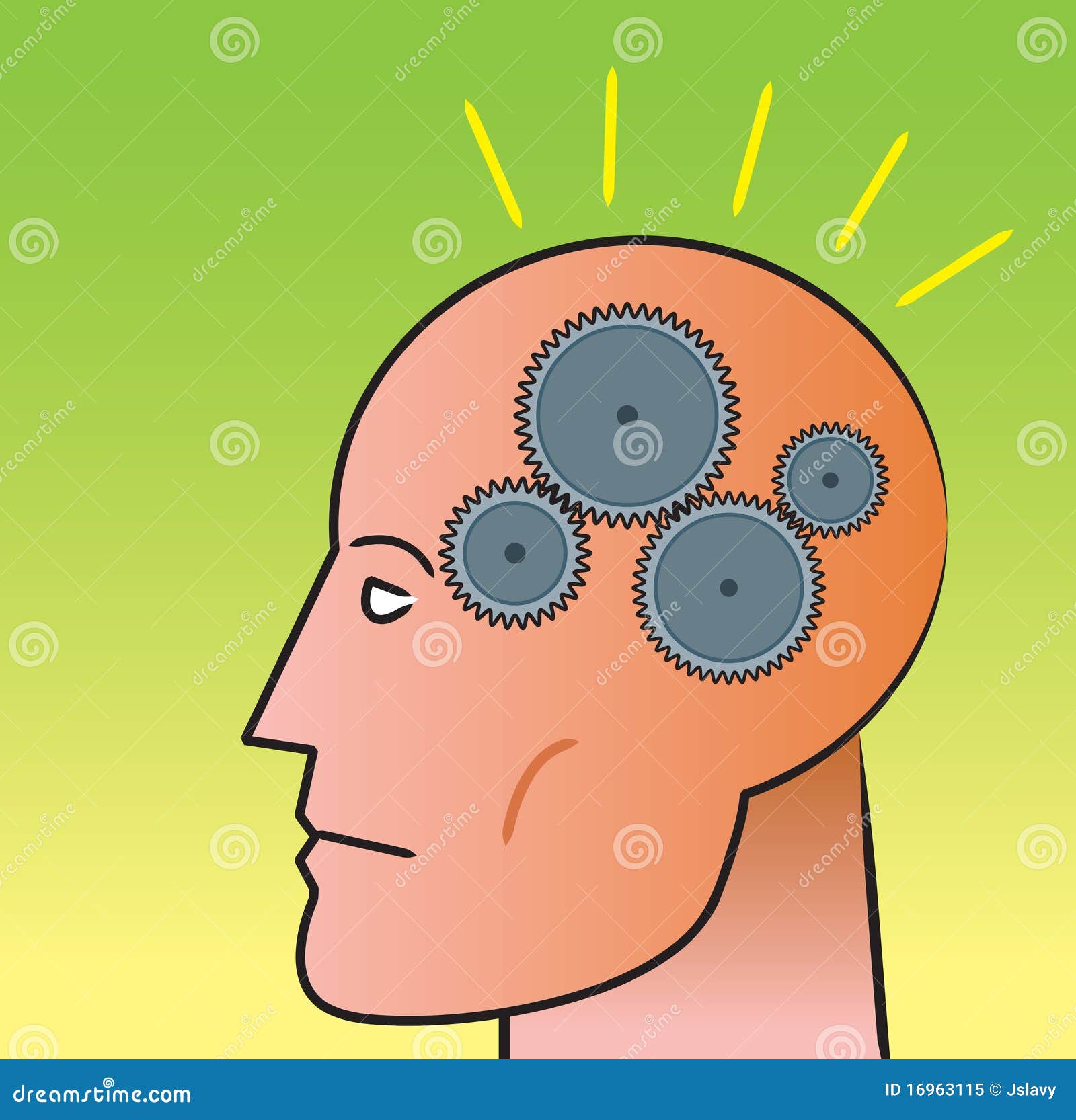 The Thinker stock vector. Illustration of educated, gears - 16963115