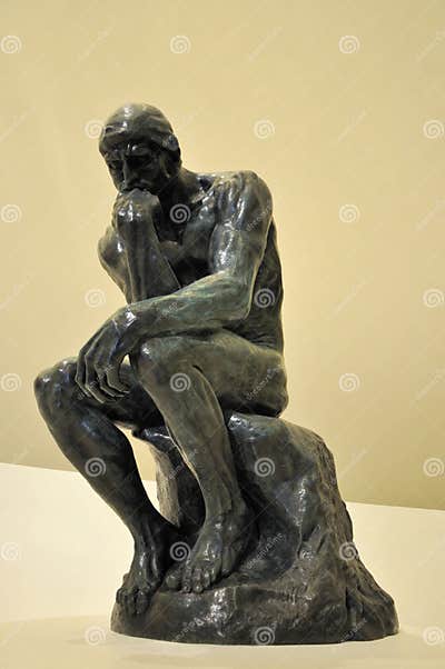 The Thinker editorial stock photo. Image of bronze, statue - 19317168