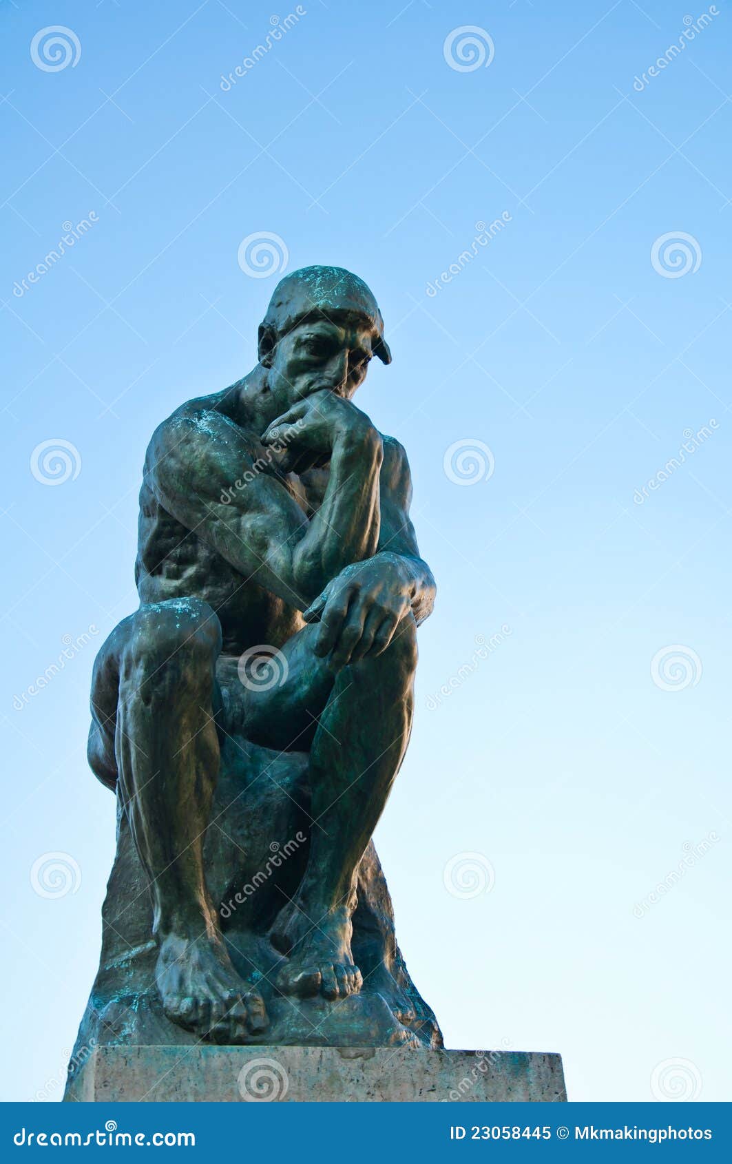 The Thinker stock image. Image of reflection, icon, muscle - 23058445
