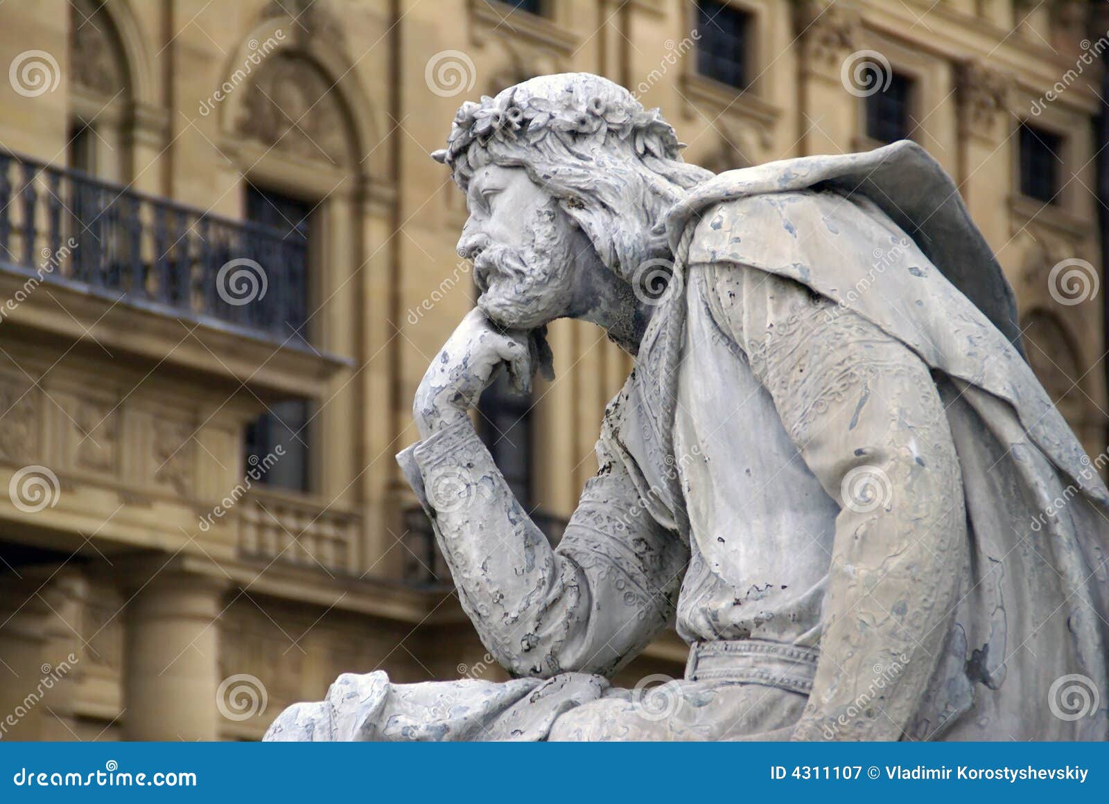 Thinker stock image. Image of cloak, head, contemplate - 4311107
