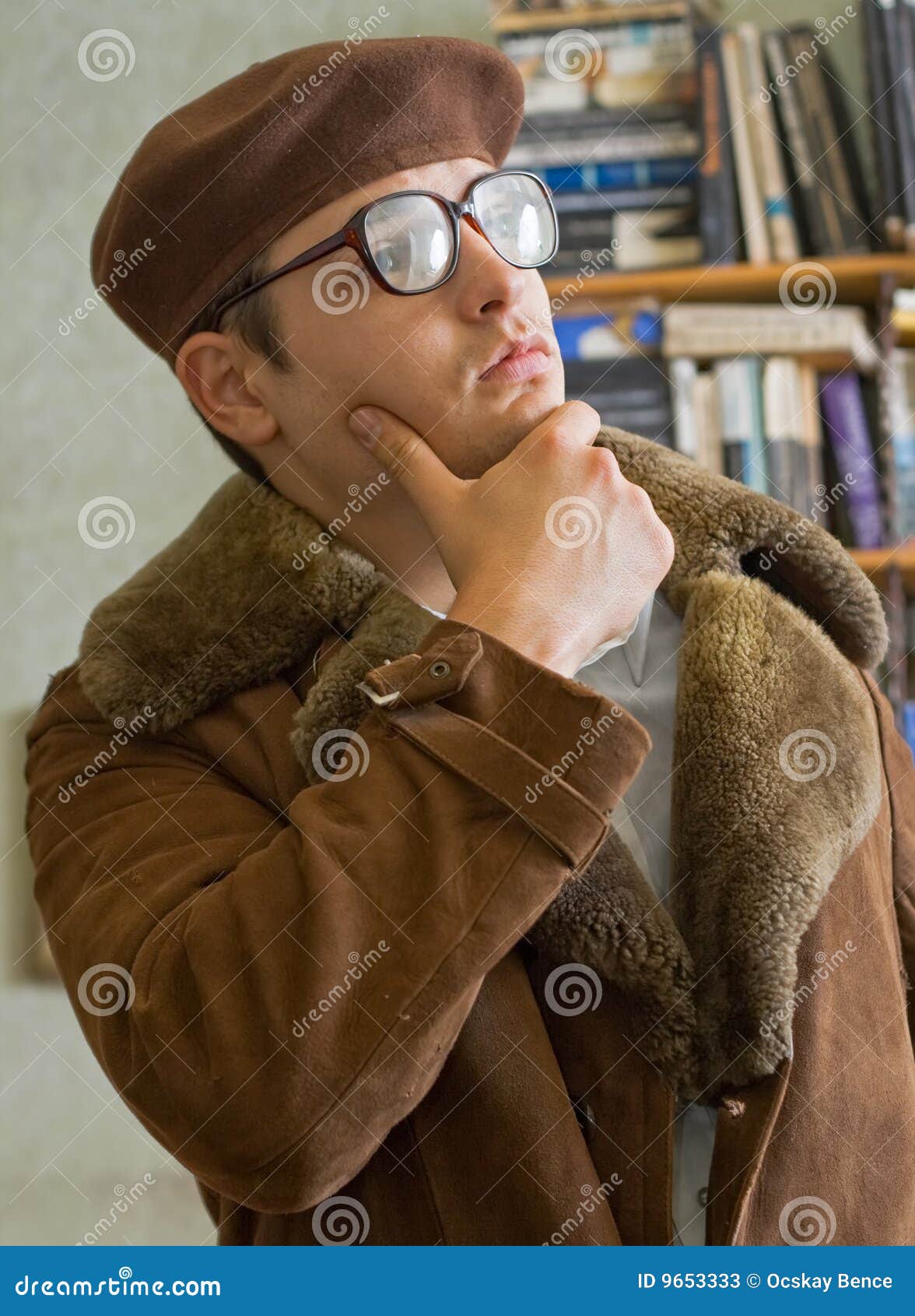 Thinker stock image. Image of person, glasses, caucasian - 9653333