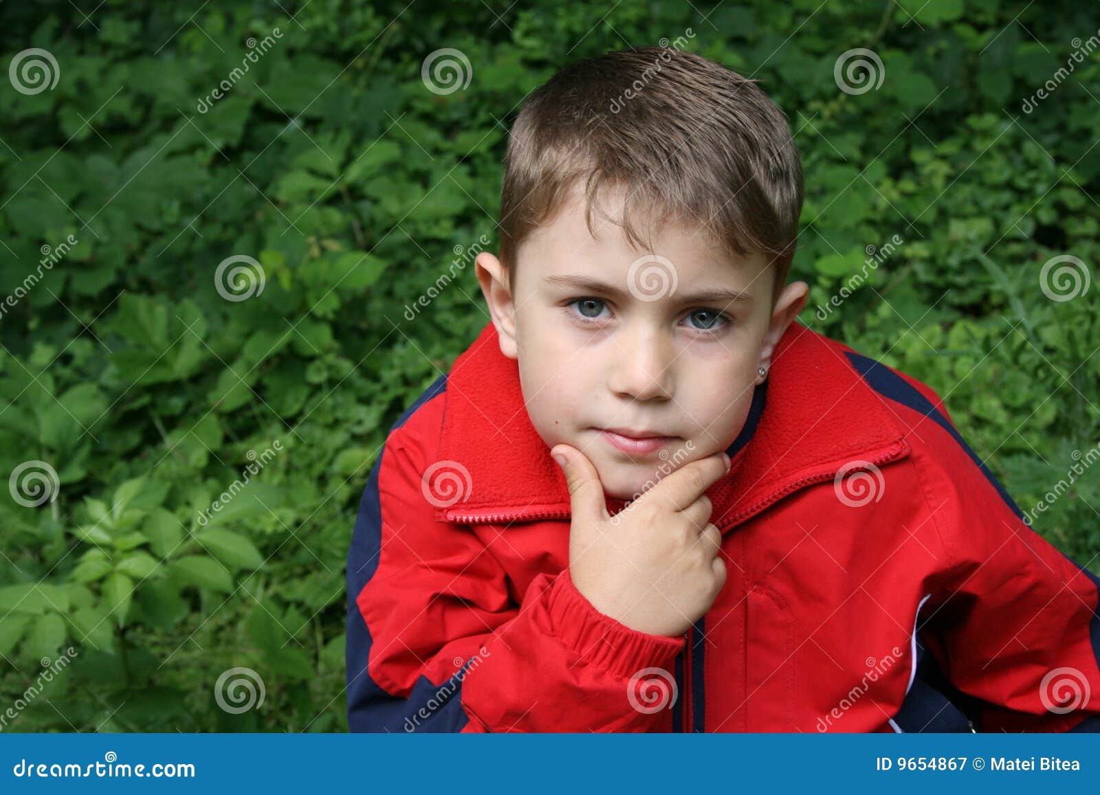 Thinker boy stock image. Image of thoughtful, outside - 9654867