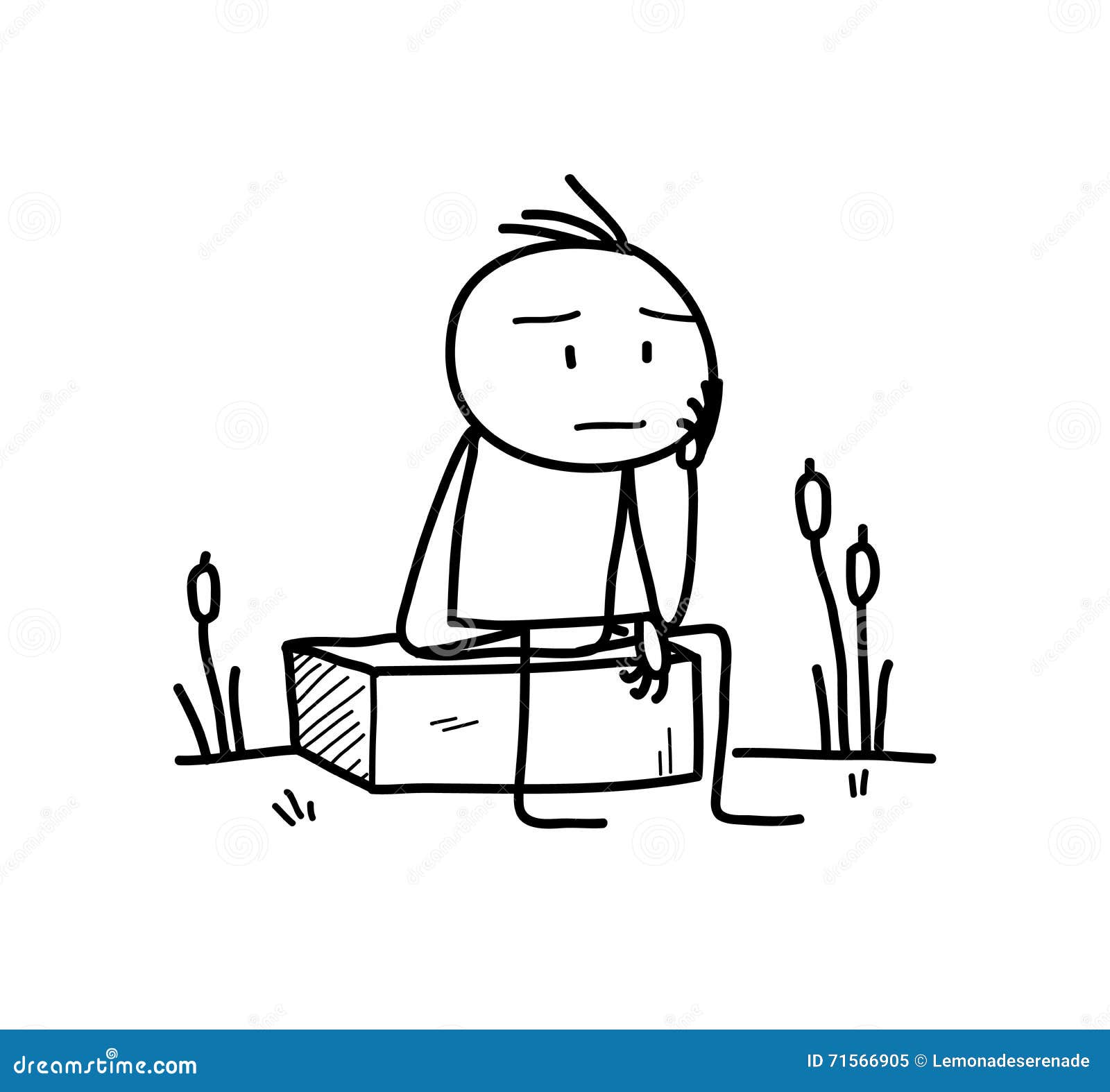 The Thinker stock vector. Illustration of worried, life - 71566905