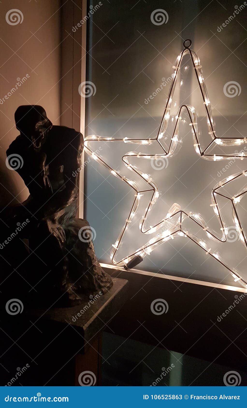 The Thinker If Ridin with Christmas Star the Window Editorial Stock ...