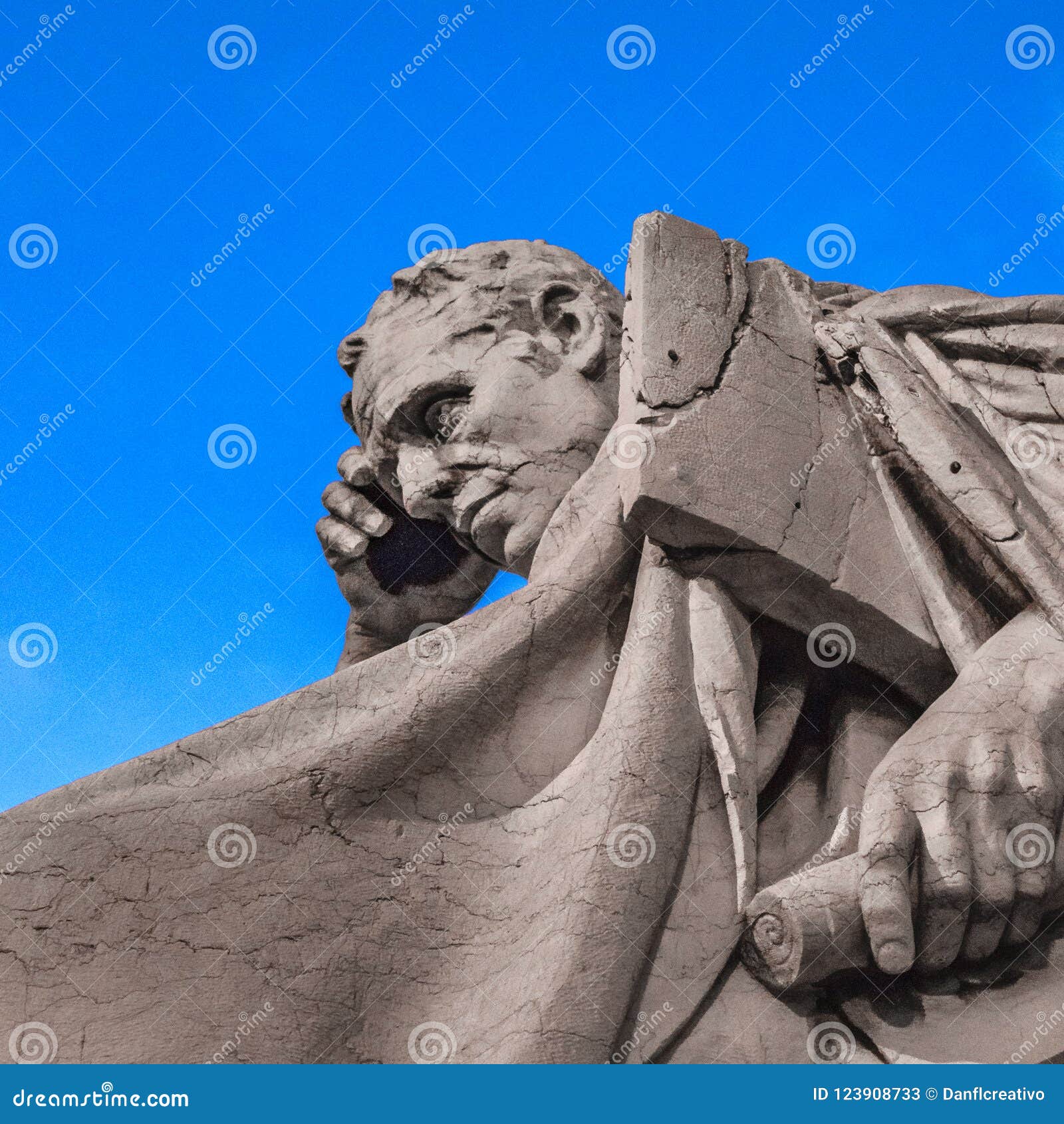 Thinker Man Statue, Rome, Italy Stock Image - Image of europe, stone ...