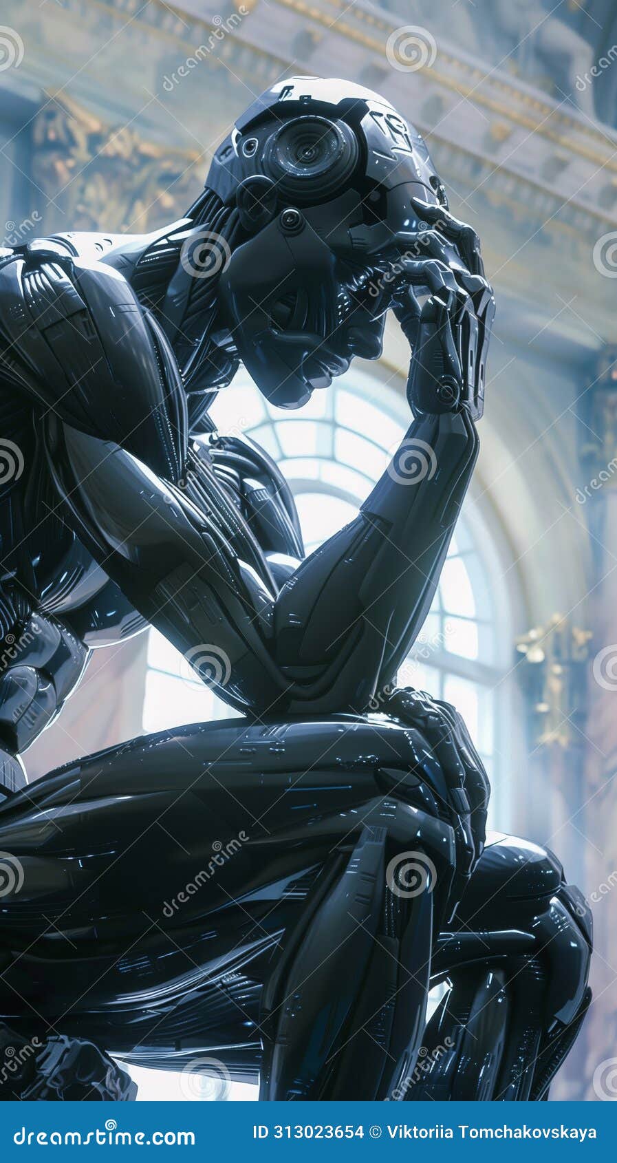 Thinker Robot. the Cutting-edge Robot is Deliberating on the Best ...