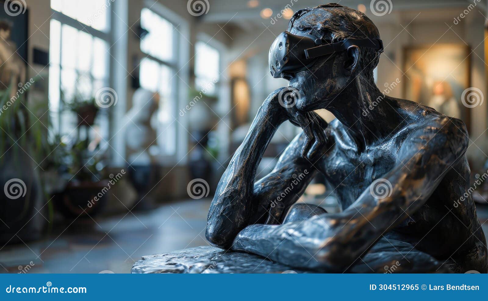 Thinker with VR Glasses - AI Generated Stock Illustration ...