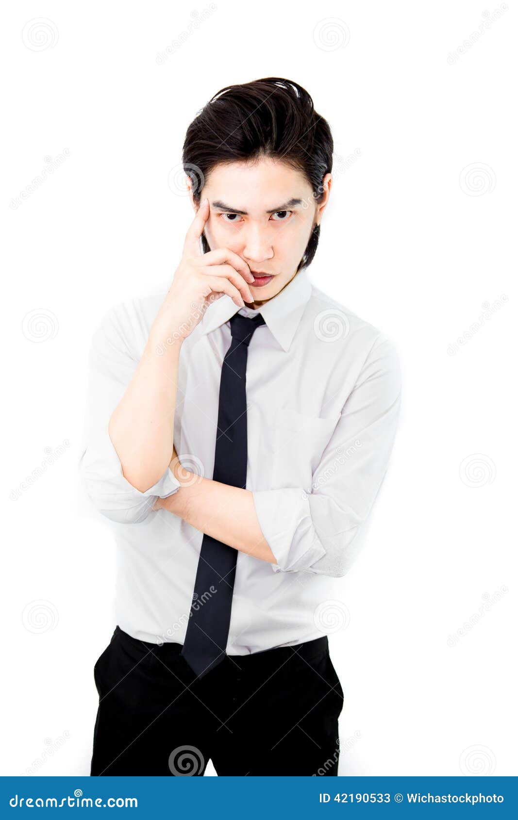 Thinker stock image. Image of pondered, businessman, emotional - 42190533