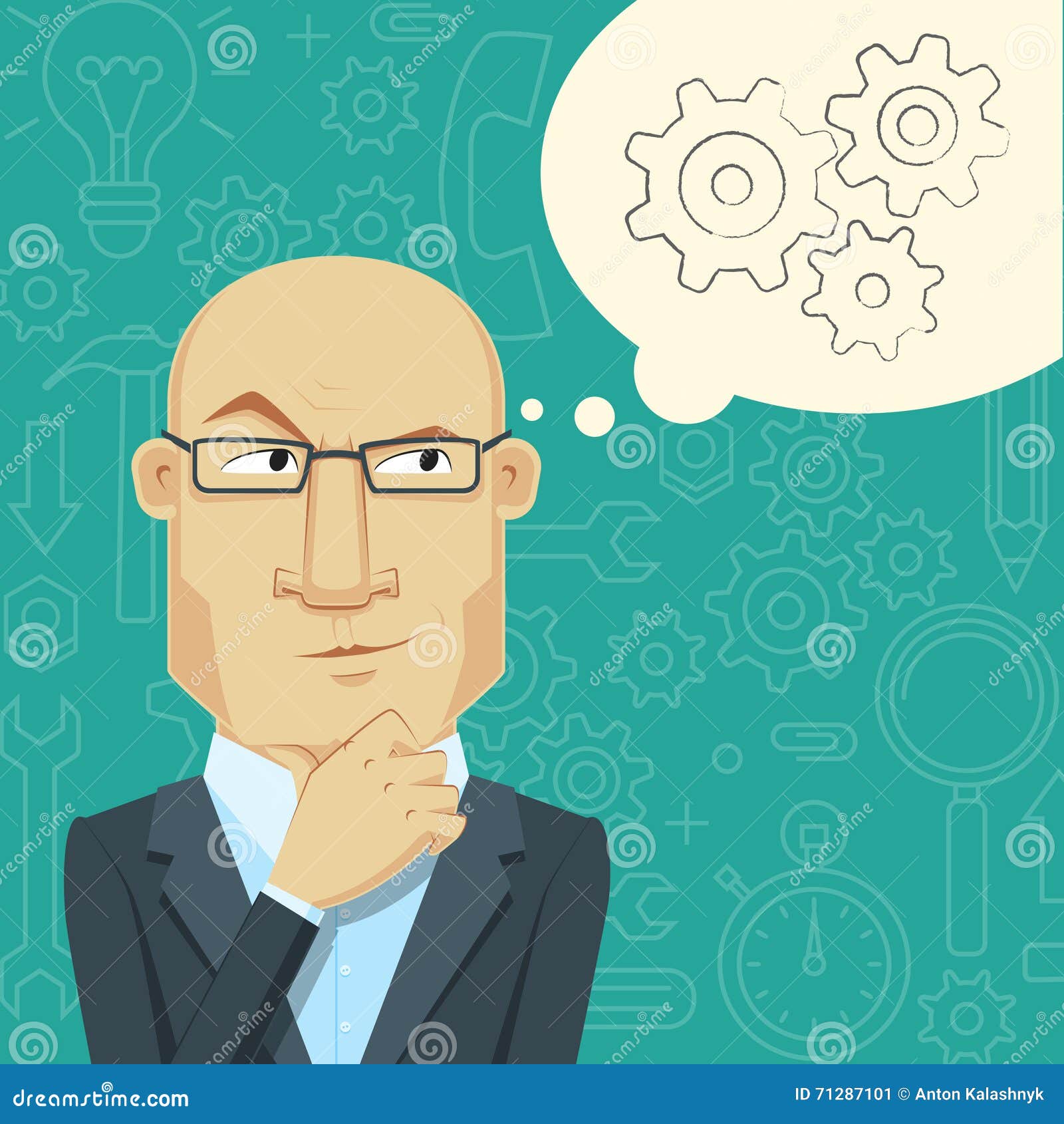 Thinkig stock vector. Illustration of mind, brain, person - 71287101