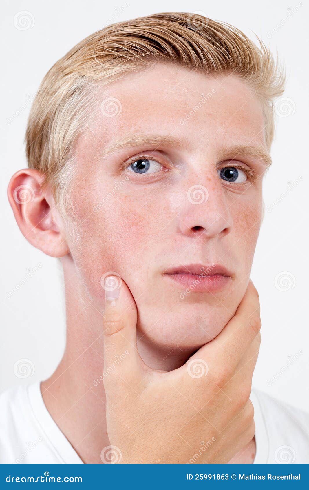 Thinking stock image. Image of happy, male, isolated - 25991863