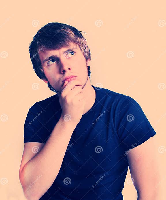 Thinking stock photo. Image of face, male, idea, anxiety - 3280764