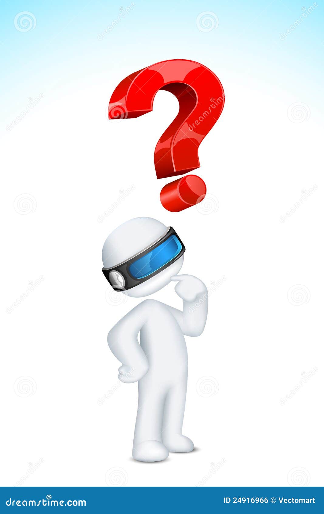 Thinking 3d Man in Vector stock vector. Illustration of problem - 24916966