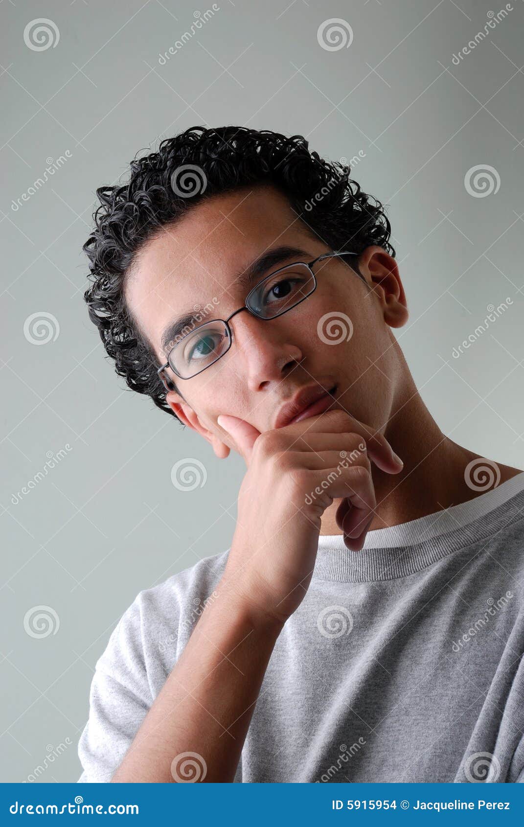 Thinking stock photo. Image of latino, male, deep, handsome - 5915954