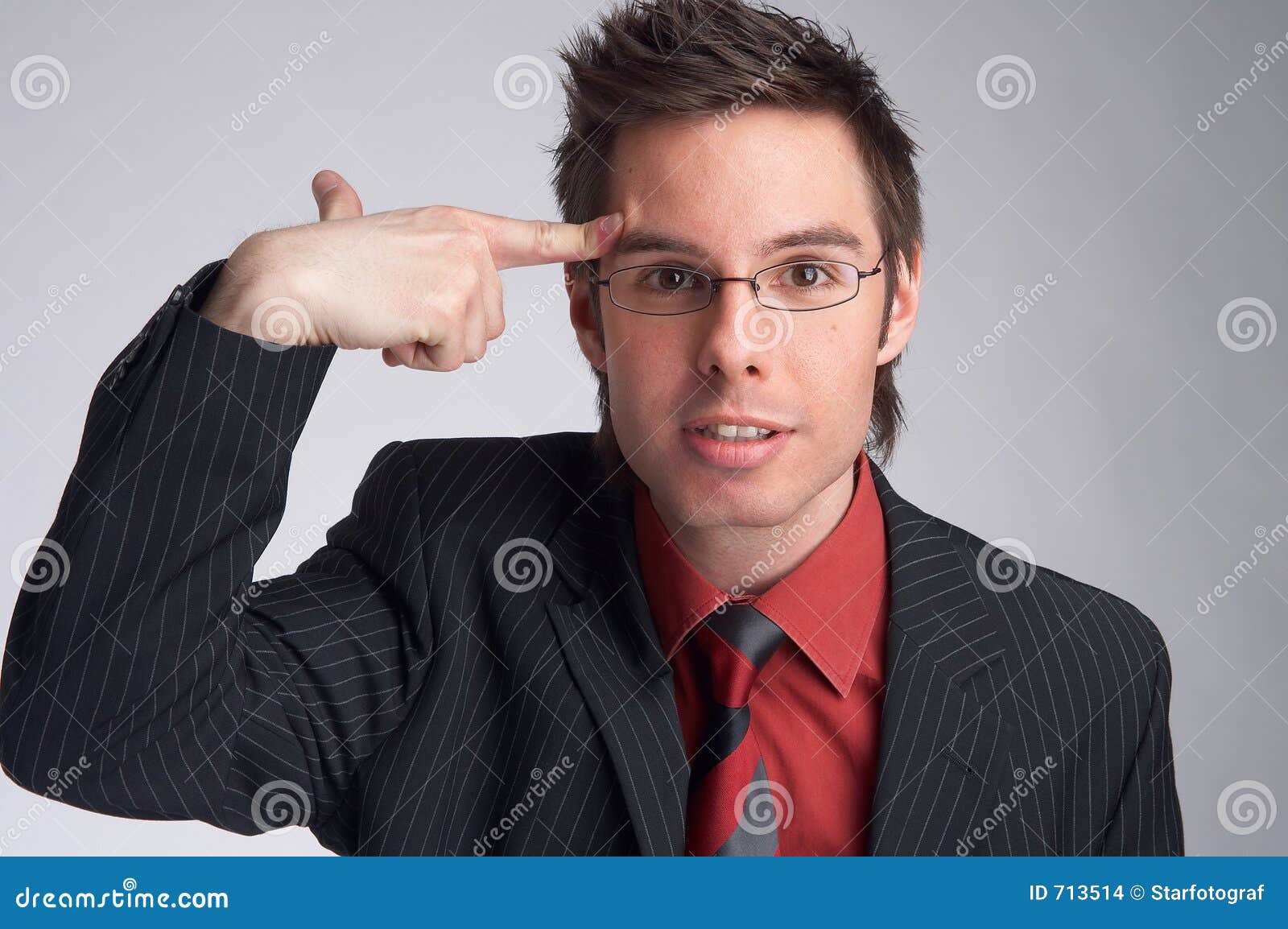 Thinking stock photo. Image of glasses, idee, portraits - 713514