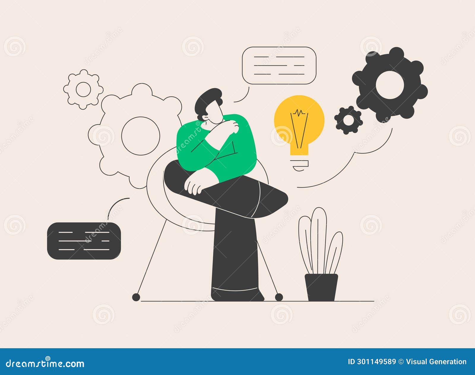 Thinking Abstract Concept Vector Illustration. Stock Vector ...