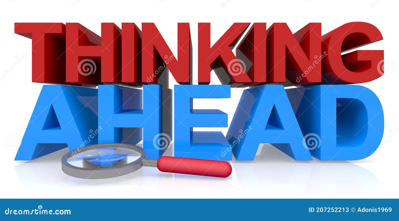 Thinking ahead on white stock illustration. Illustration of proactive ...
