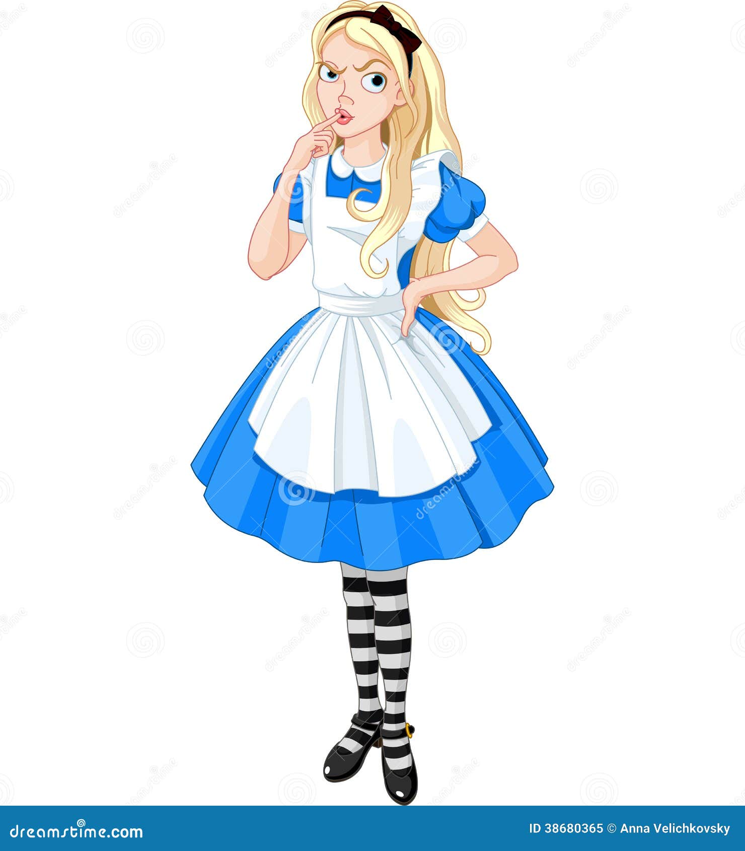 Thinking Alice stock vector. Illustration of royaltyfree - 38680365