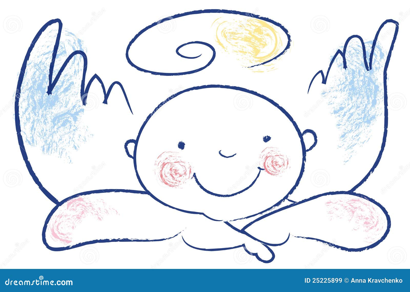 Thinking angel stock vector. Illustration of tender, wings - 25225899