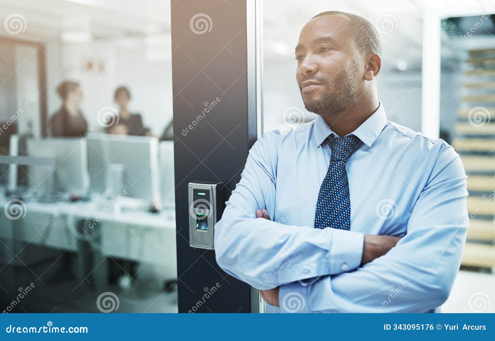 Thinking, Arms Crossed and Business Man at Office Doorway for ...