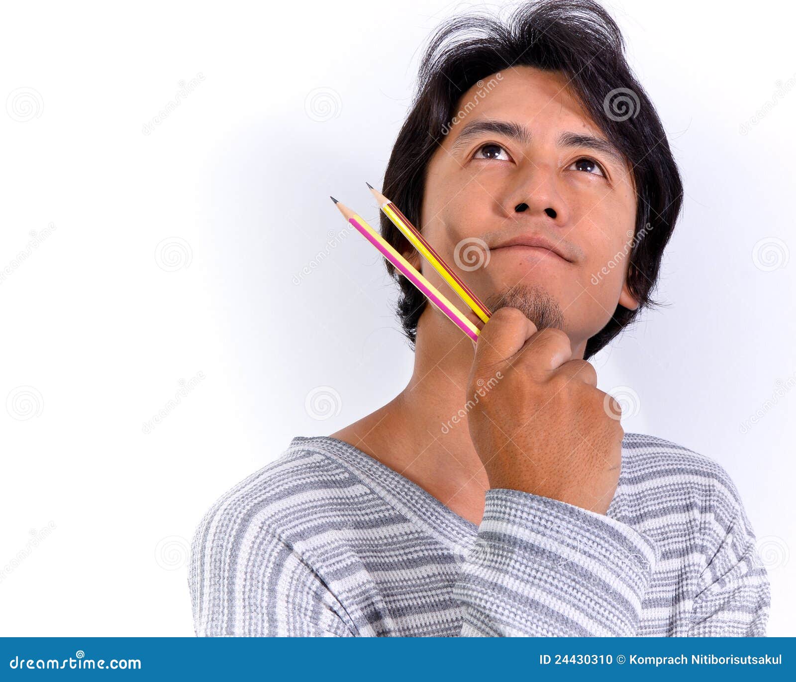 Man Thinking stock photo. Image of cool, thai, looking - 24430310