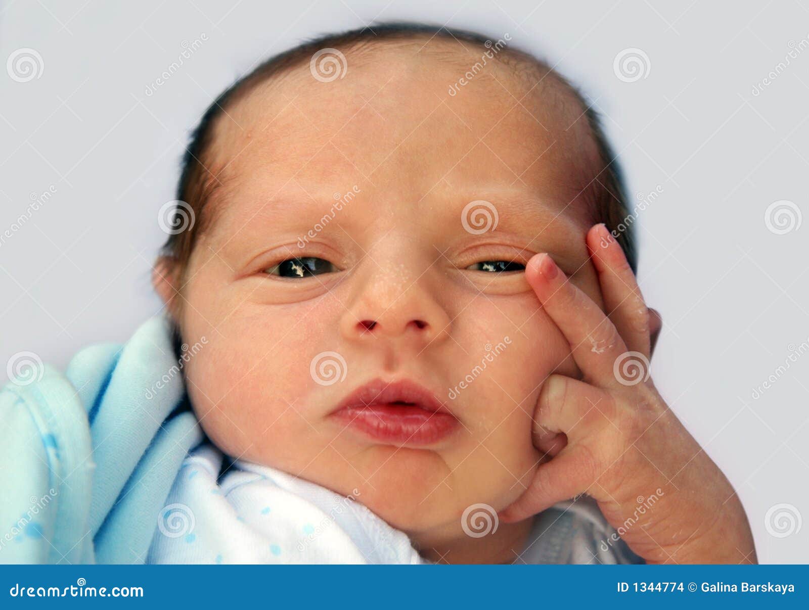 Thinking baby stock photo. Image of contemplating, close - 1344774