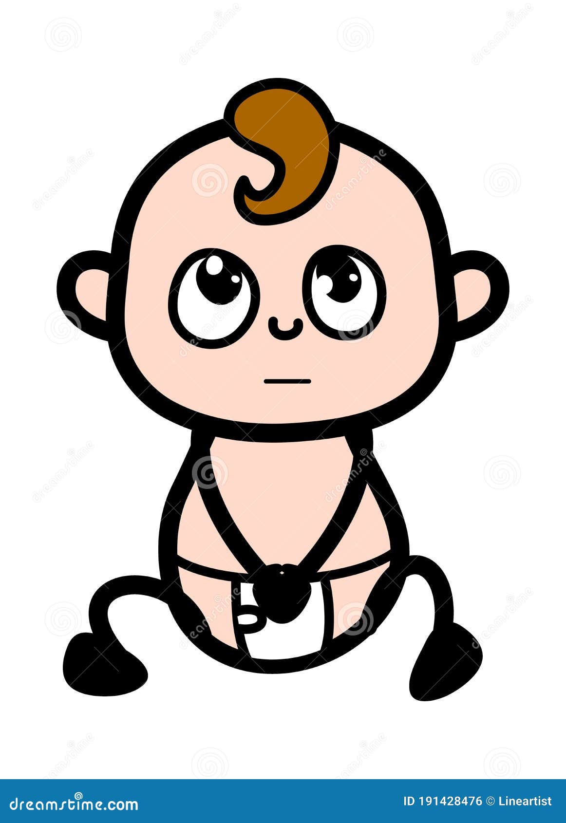 Thinking Baby Cartoon stock illustration. Illustration of think - 191428476