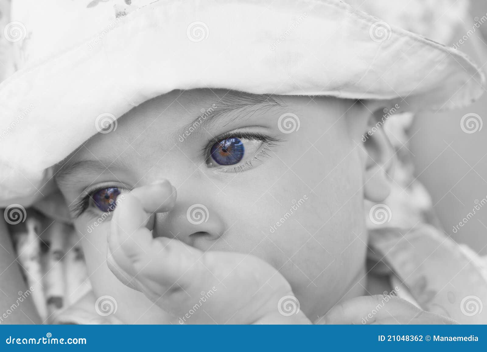 Thinking baby girl stock photo. Image of happiness, portrait - 21048362