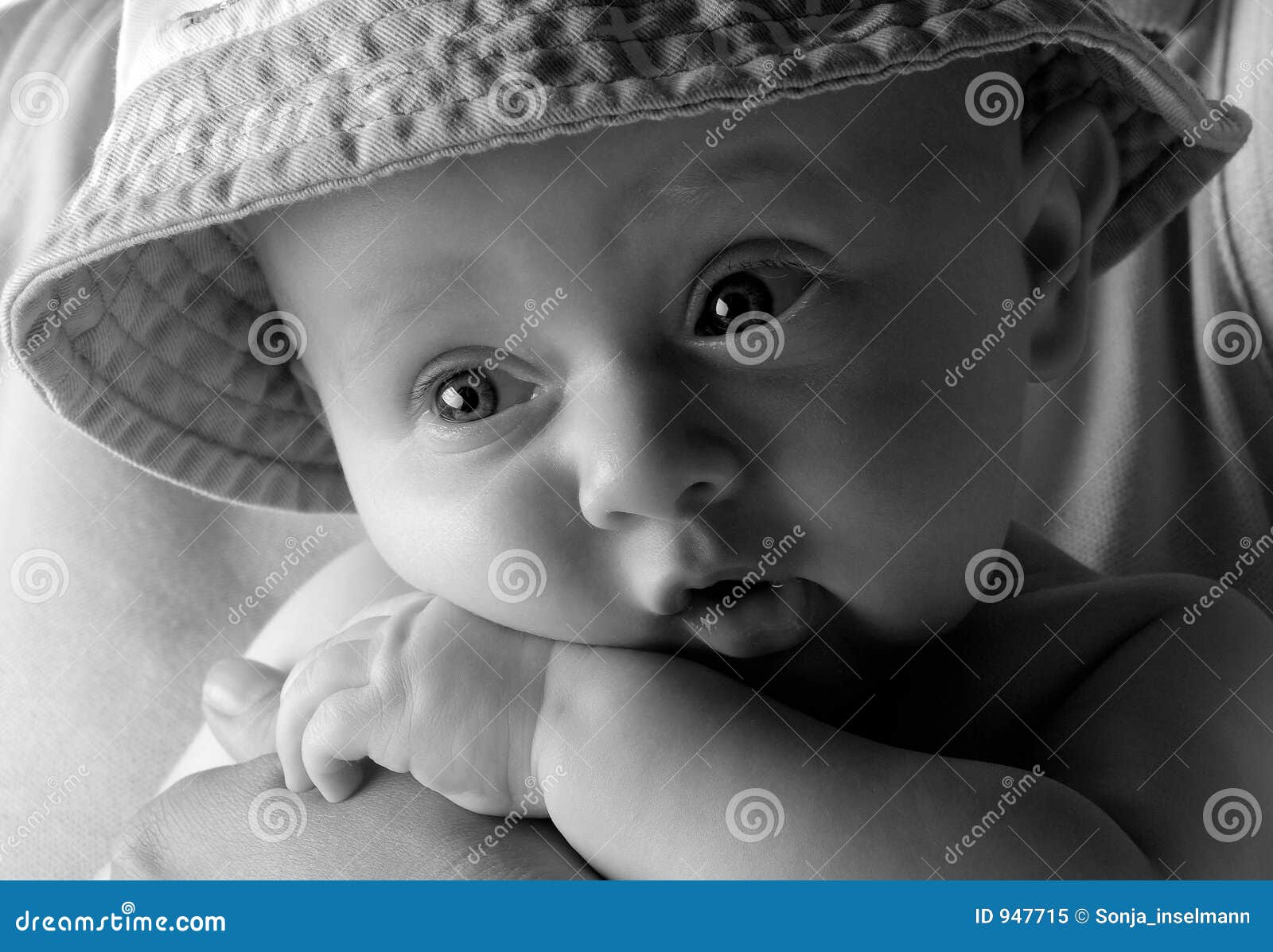 Thinking baby II stock image. Image of children, hand, daughter - 947715