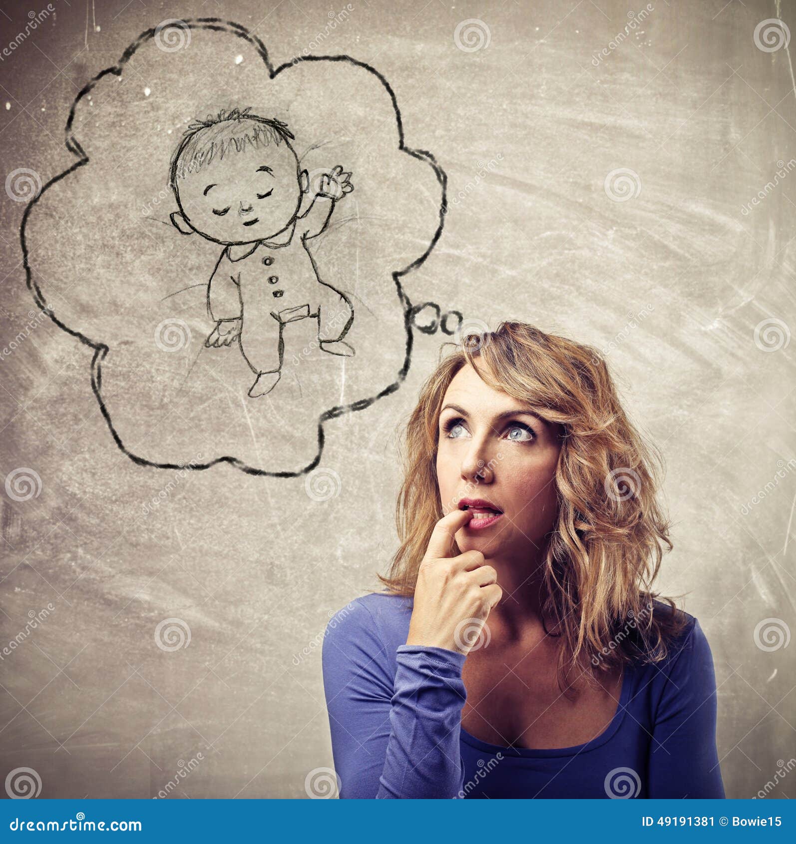 Thinking of a baby stock image. Image of family, draw - 49191381