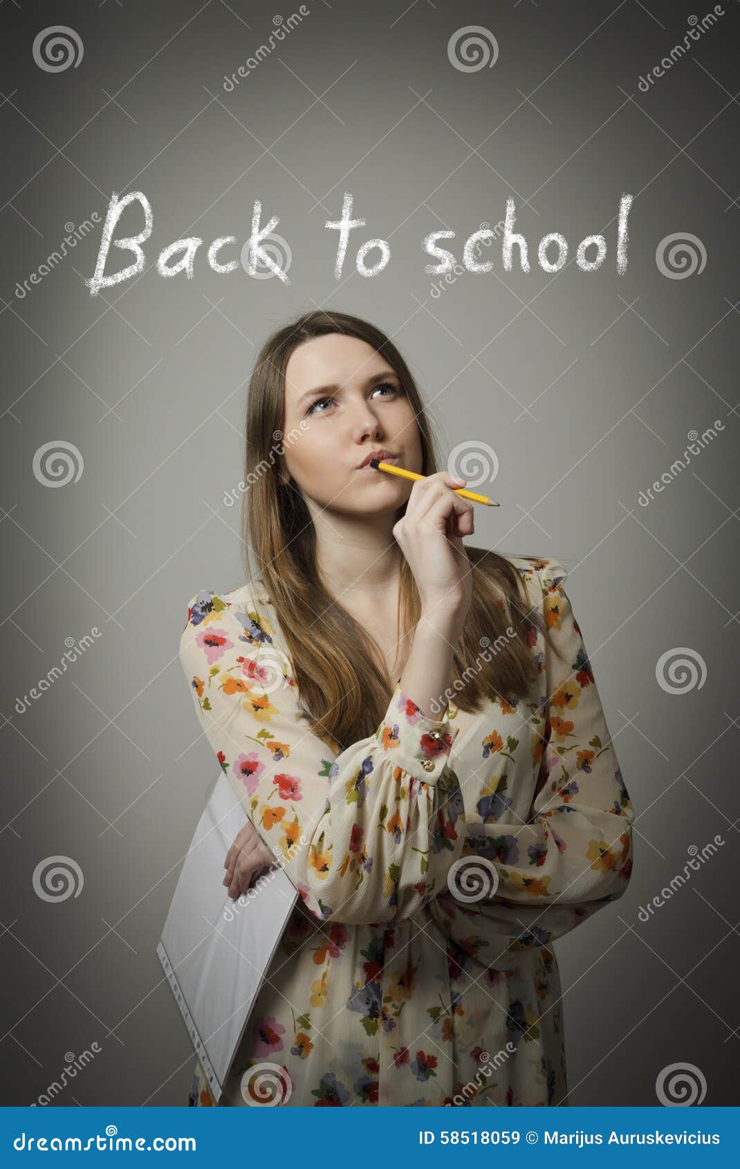 Thinking. Back to school. stock image. Image of people - 58518059