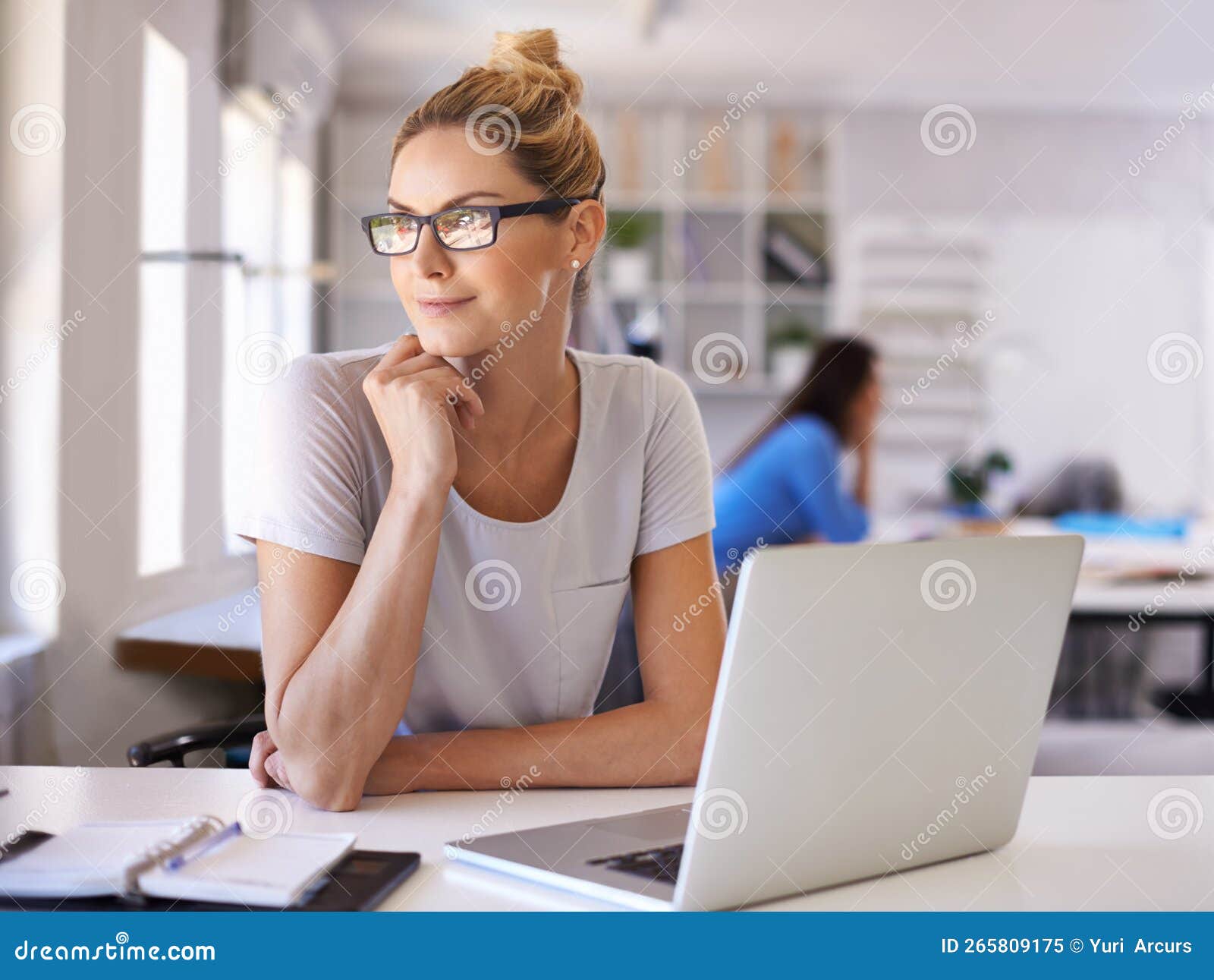 Thinking of the Best Way To Move Forward. Two Beautiful Woman Working ... Thinking of the Best Way To Move Forward. Two Beautiful Woman Working ...
