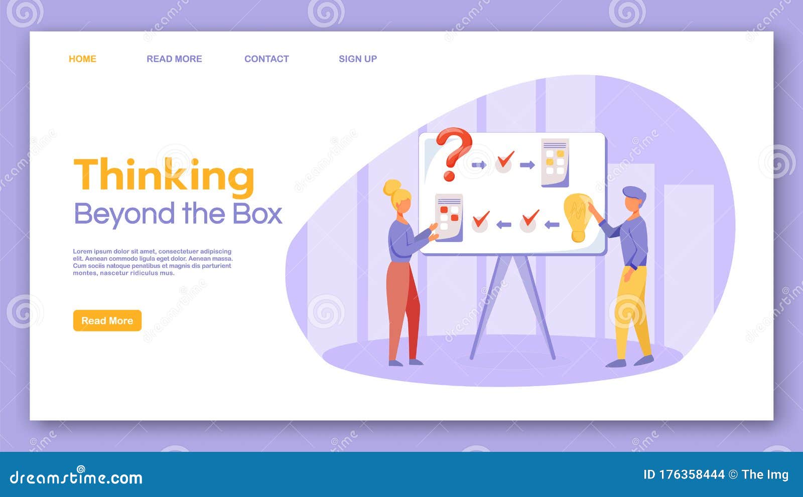 Thinking Beyond the Box Landing Page Vector Template Stock Vector ...