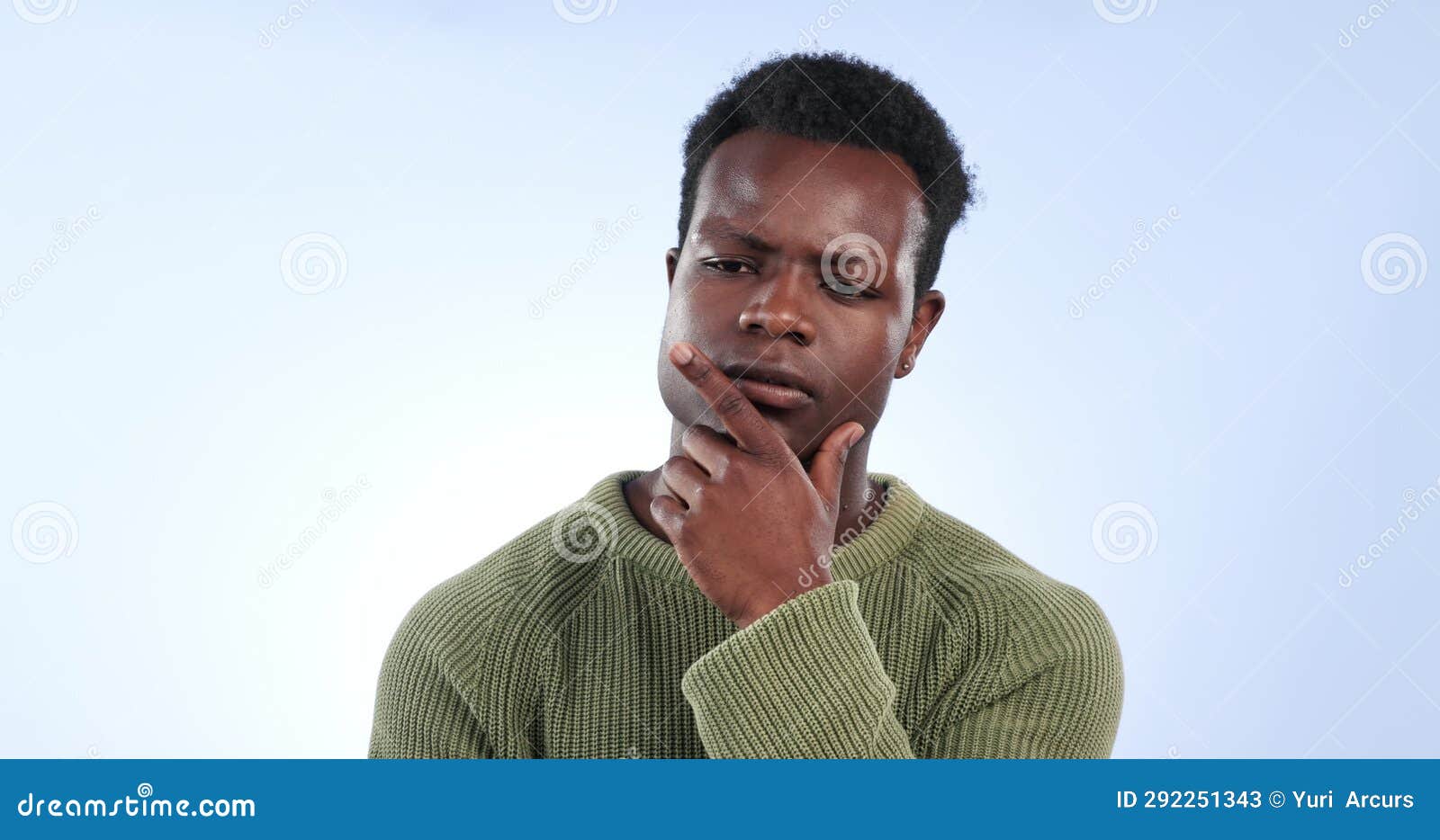 Thinking, Black Man and Brainstorming Ideas in Studio for Problem ...