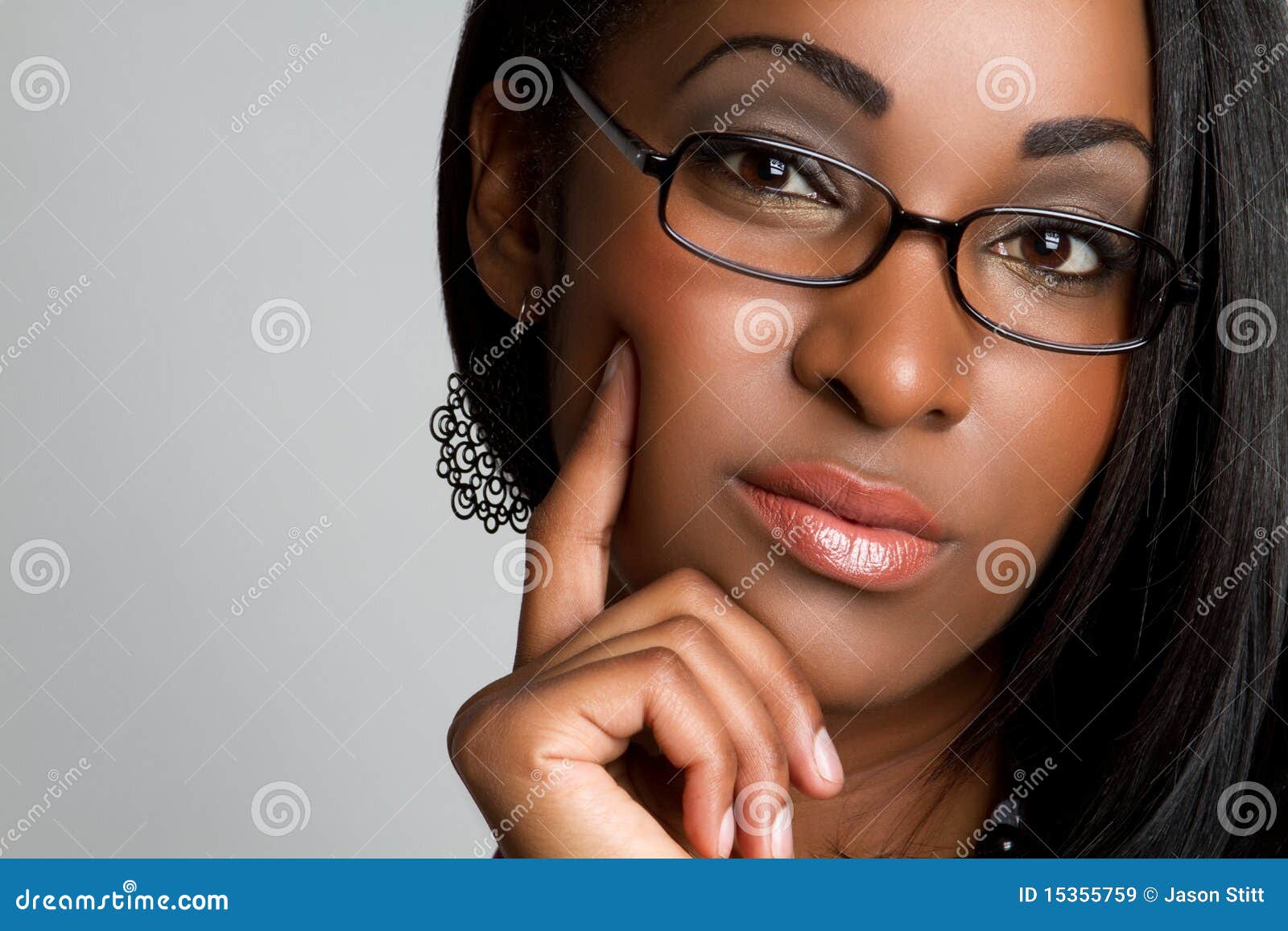 Thinking Black Woman stock image. Image of close, business - 15355759
