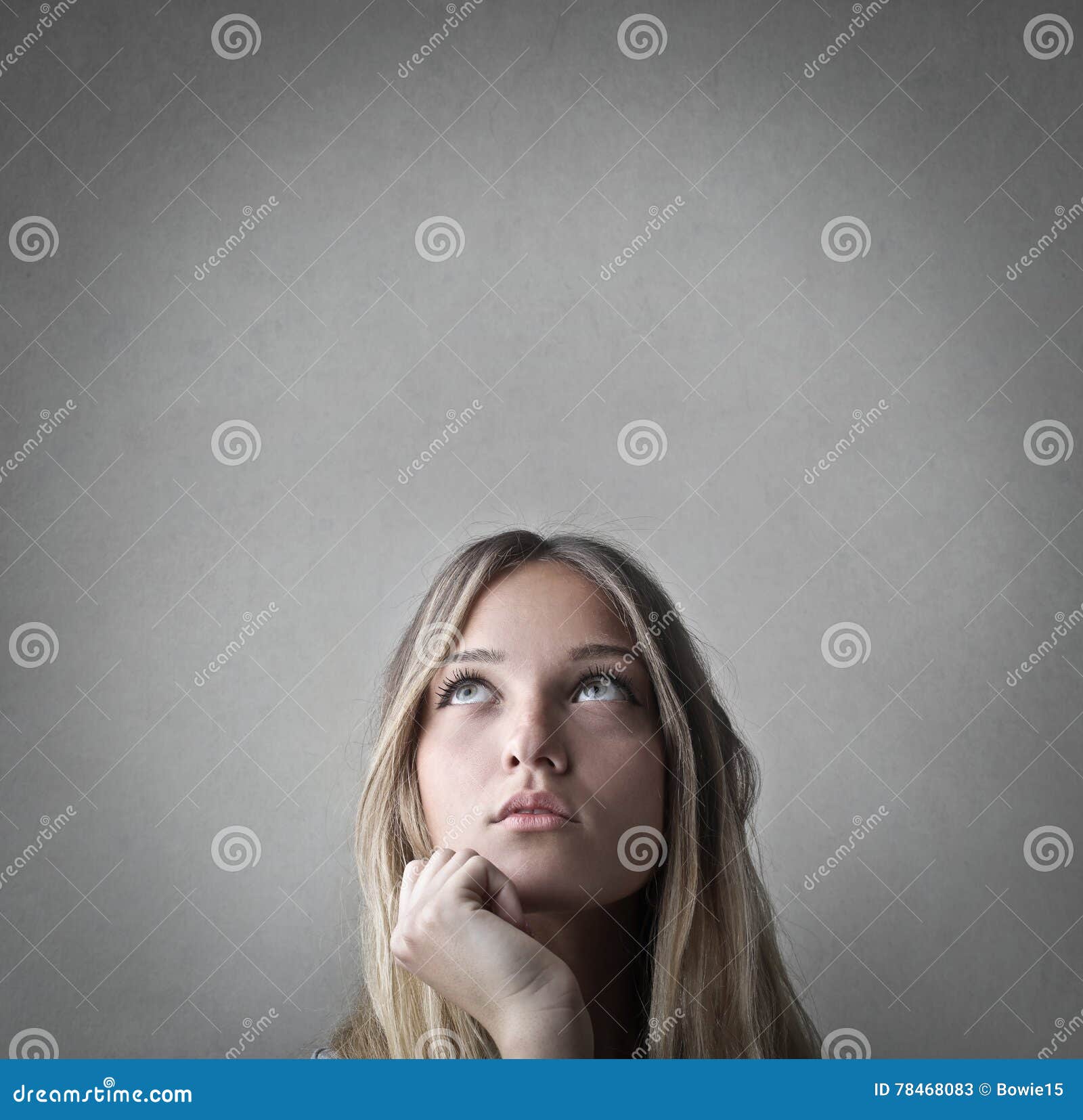 Thinking stock image. Image of wall, hard, girl, young - 78468083