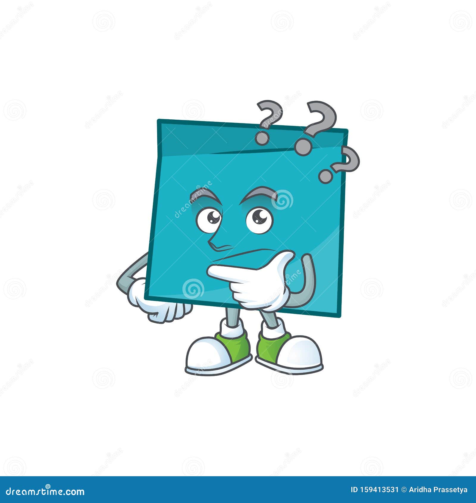 Thinking Blue Rectangle Sticker Paper on White Background. Stock Vector ...