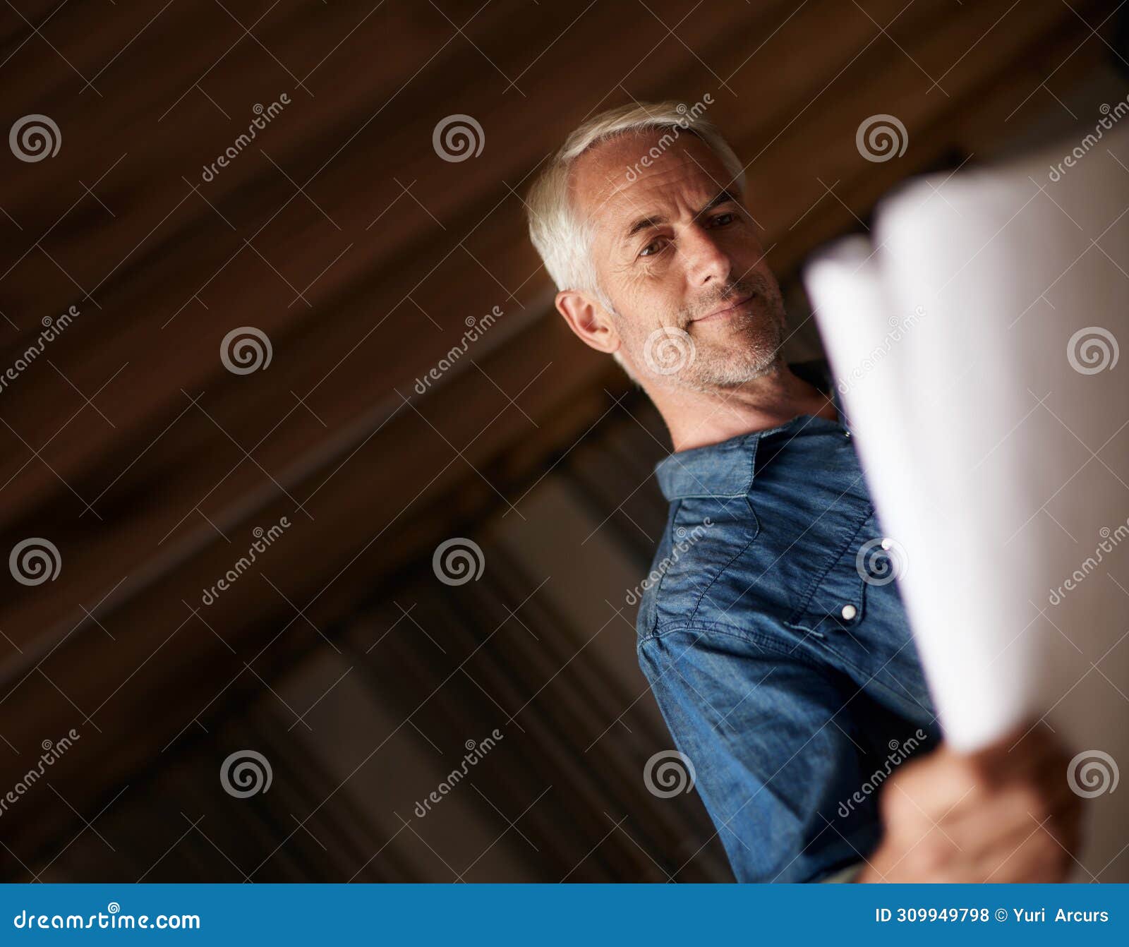 Thinking, Blueprint and Man with Engineering, Architect with ...