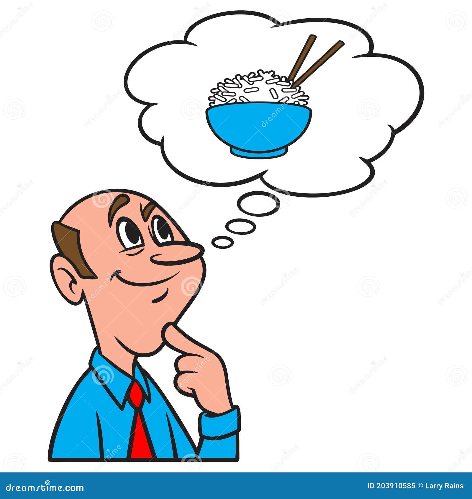 Thinking about a Bowl of Rice Stock Vector - Illustration of thought ...