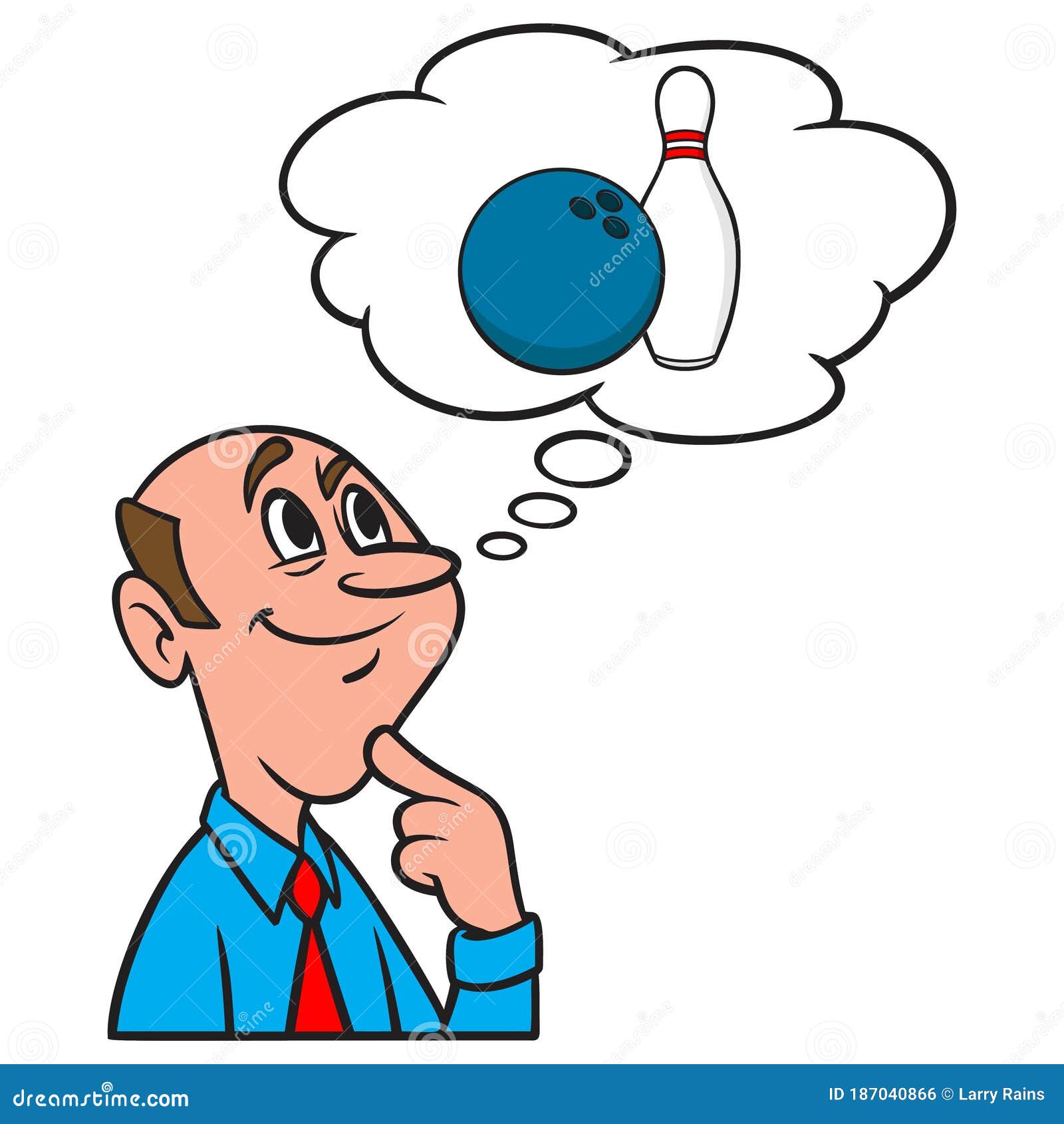 Thinking about a Bowling Ball and Pin Stock Vector - Illustration of ...